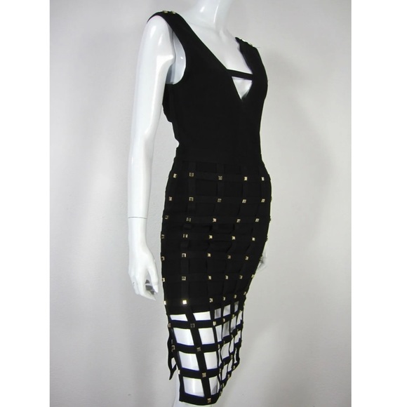 bebe | Dresses | Bebe Studded Bodycon Bandage Cage Dress | Poshmark